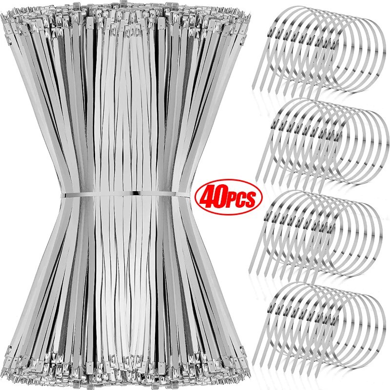 Stainless Steel Cable Ties Metal Exhaust Wrap Locking Ties Multi ...