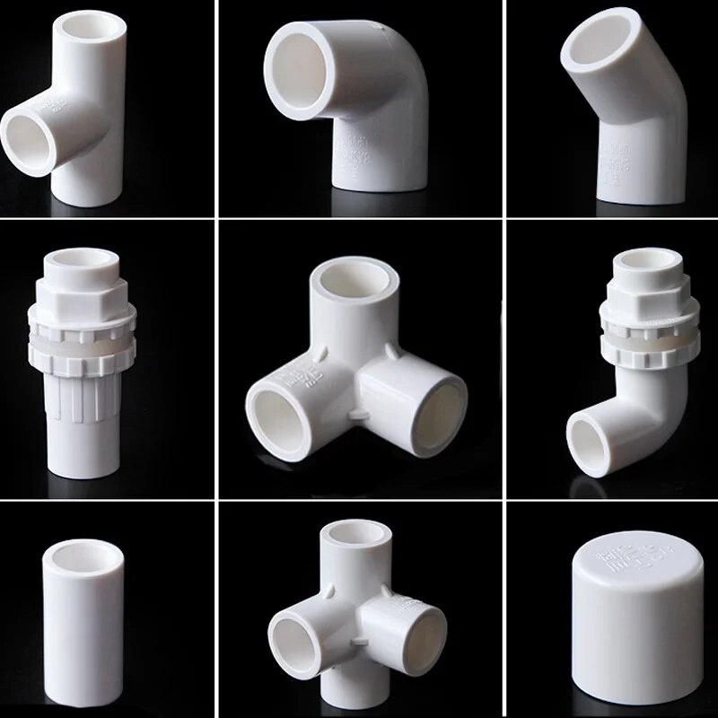 1PC PVC White Water Pipe Fittings 16mm Three-way And Four-way Elbows ...