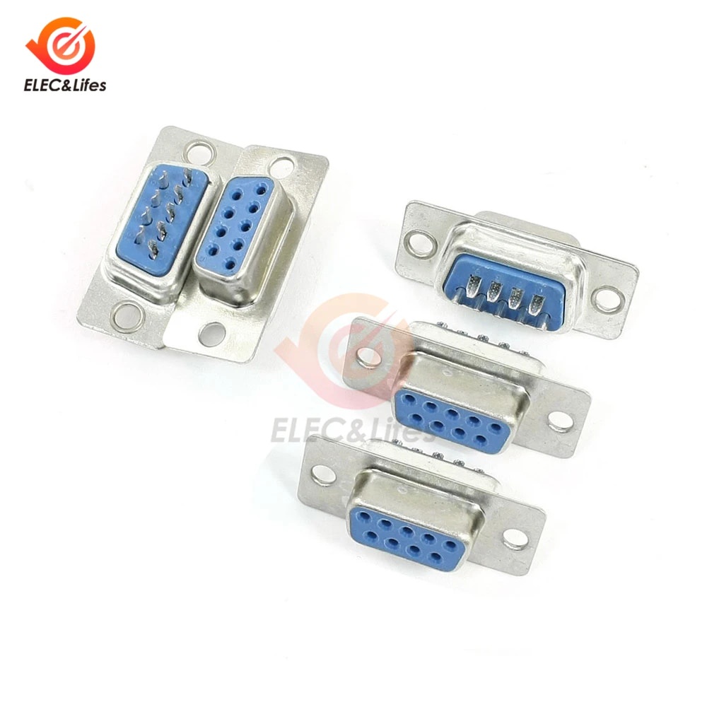 10Pcs RS232 DB9 Serial VGA 9 Pin Male Female Connectors 2 Rows Solder ...