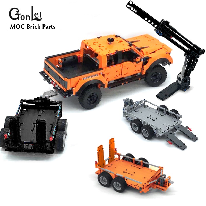 57e Techncial Load Trailer Crane Model Set MOC Building Blocks ...