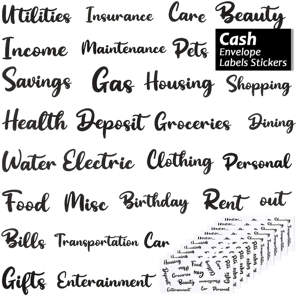 90h 10 Pieces Cash Envelope Label Sticker Budget Cash Envelope Stickers ...