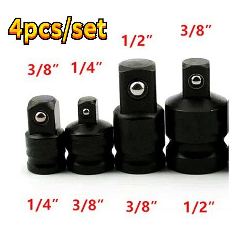 01j 4pcs 1/4 3/8 1/2 Drive Socket Adapter Converter Reducer Air Impact ...