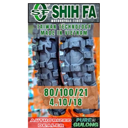 SHIHFA 80/100-21 410X18 OFFROAD TUBETYPE TIRES W/ FREE TUBE 300X21 ...