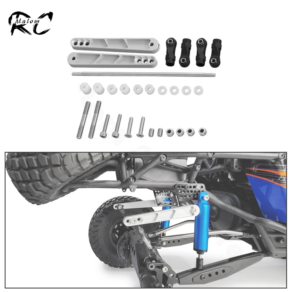 Metal Rear Sway Bar Set Panhard-Bar Linkage Kit for 1/10 RC Rock Racing ...