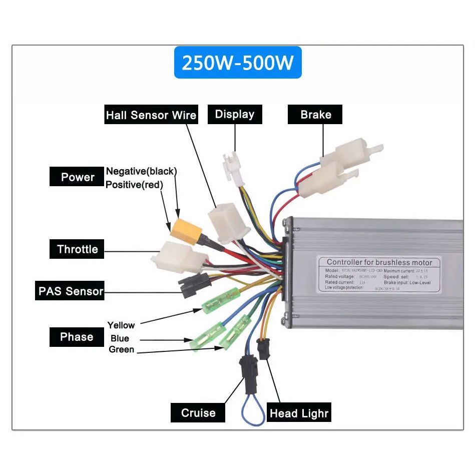 KT Controller 48V Motor Controller 52V 36V Ebike Controller 1500W 1000W ...