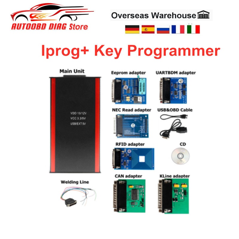 Newest Iprog V87 Car IMMO Auo Key Programmer Iprog+ Airbag Reset ECU Diagnostic Tool Better Tha ...