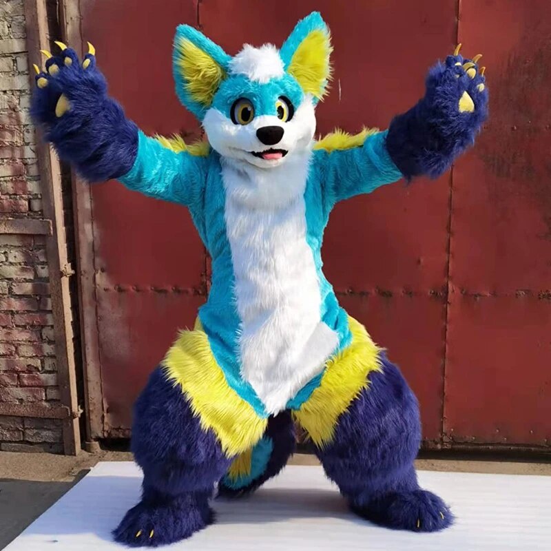 Furry Canine Mascot Costume Husky Dog Fursuit Halloween Carnival Party ...
