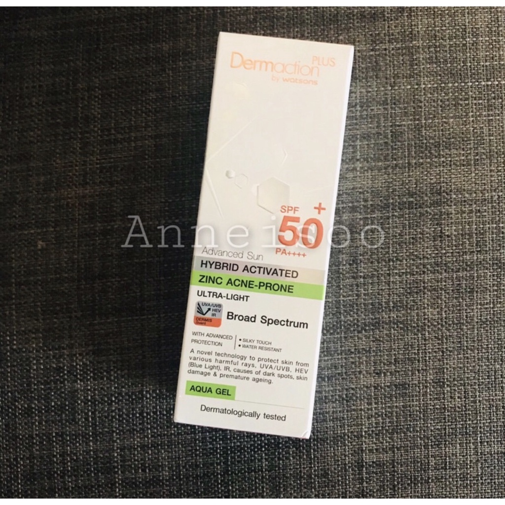 Dermaction Plus Zinc Acneprone Ultra Light Aqua Gel SPF50 Broad ...