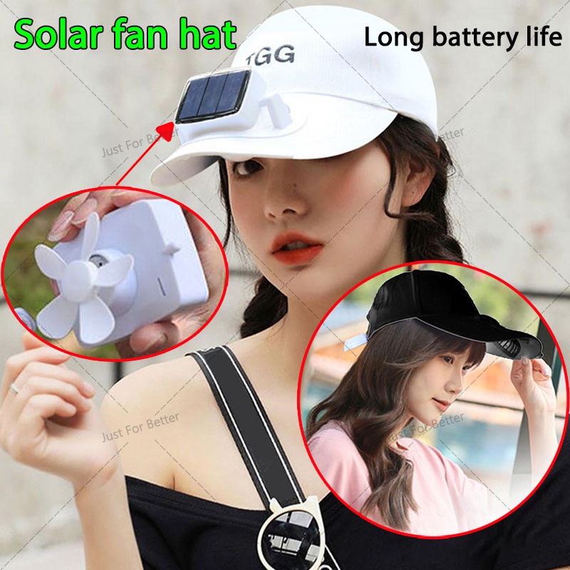 Solar Fan Cap Rechargeable Fan Solar Fan Adjustable Angle Hat with fan ...