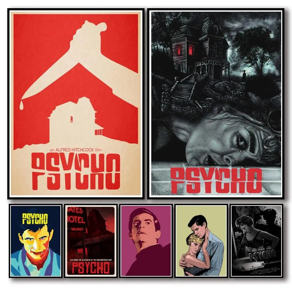 31 Designs Hitchcock Movie Psycho Whitepaper Poster Artwork Homedecal ...