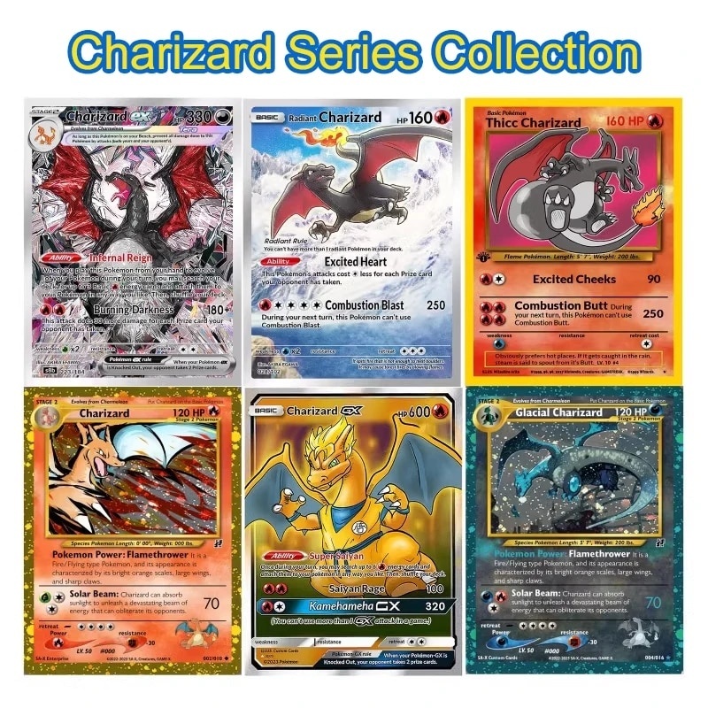 Pokemon Charizard Card Series DIY Art Collection Anime Cartoon English ...