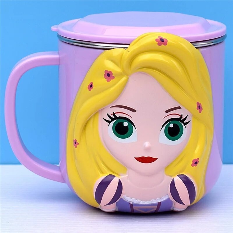 Disney Cups Princess Frozen Elsa rapunzel Snow White Milk Cup 3D ...