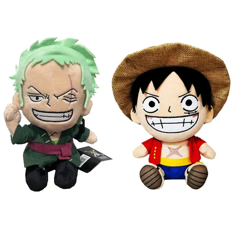 Original 12-25cm One Piece Anime Figure Zoro Luffy Chopper Plush Toys ...