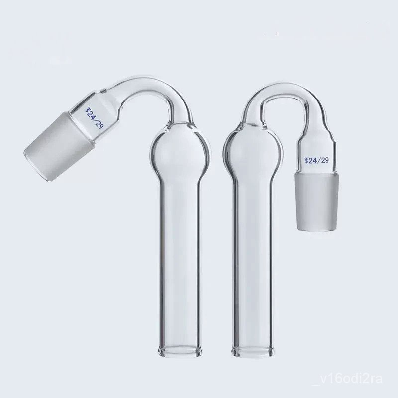 Lab single one 1 bulb glass curved oblique gas Drying Tube pipe with ...