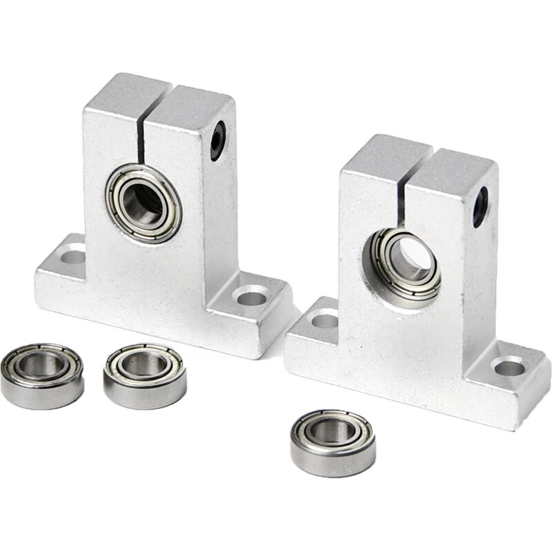 ☊SK13 Aluminum CNC Linear Rail Shaft Guide Support Bracket with Bearing ...