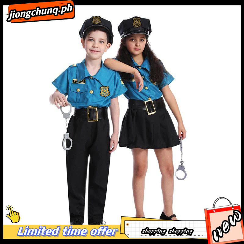 Boys girls Cosplay International Philippine Police costume for kids ...