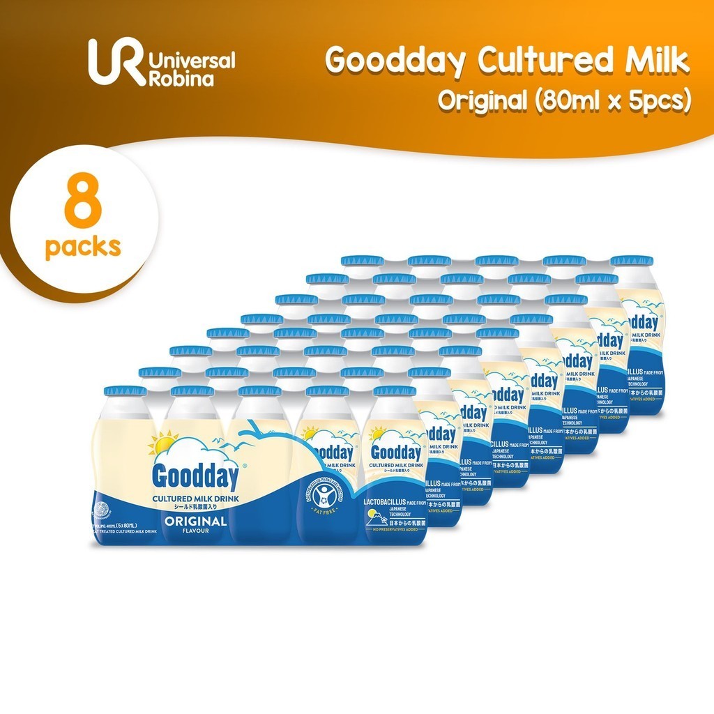 Goodday Cultured Milk Original (80ml x 5 x 8) [Blue] | Shopee Philippines