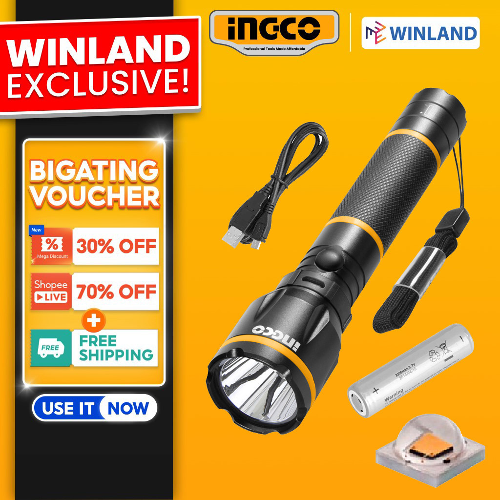 Ingco by Winland Industrial Flashlight Emergency Flash Light HCFL186503 ...