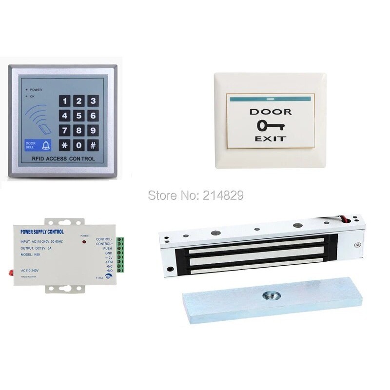Full RFID Door Access Control System Kit Set of 180kg 350LB Magnetic ...