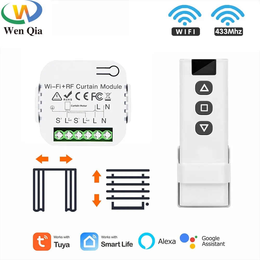 ๑Smart Life Tuya RF 433Mhz Wireless Curtain Switch Roller Shutter ...