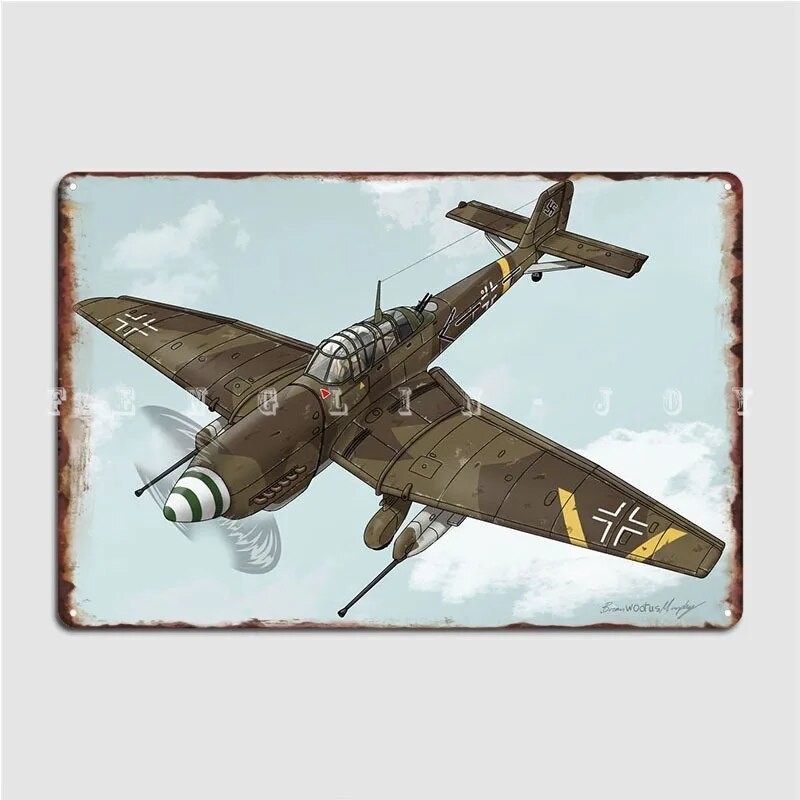 Junkers Ju 87 Stuka Metal Sign Club Bar Vintage Club Party Painting ...