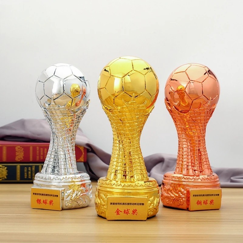 New Football Trophy Resin Gold Plated Mvp Golden Ball Trophy Game ...