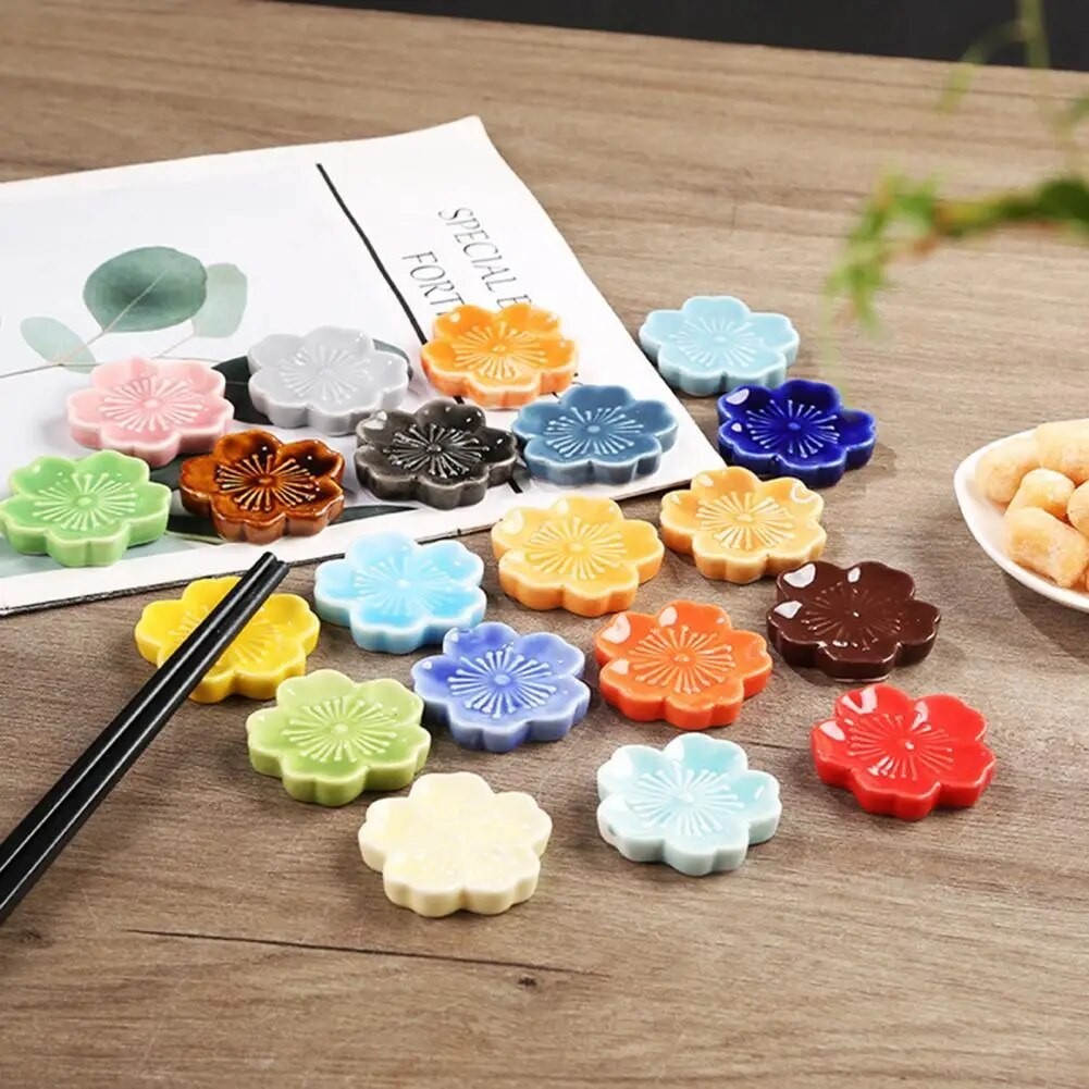 Ceramic Chopstick Rack Japanese Style Spoon Holder Elegant Sakura ...