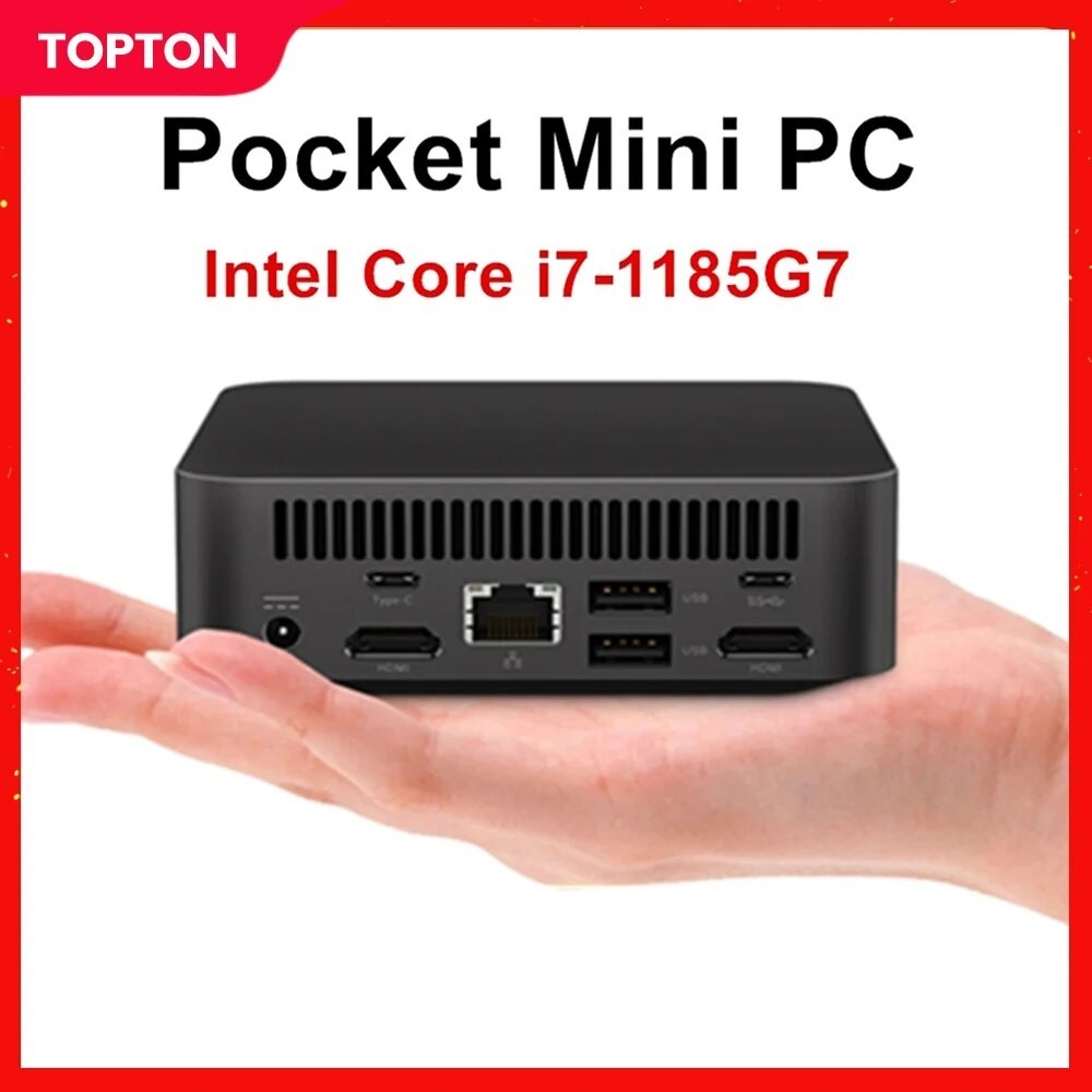 Topton Cheap Mini PC Gaming Intel i7 1185G7 Windows 11 Desktop Computer ...