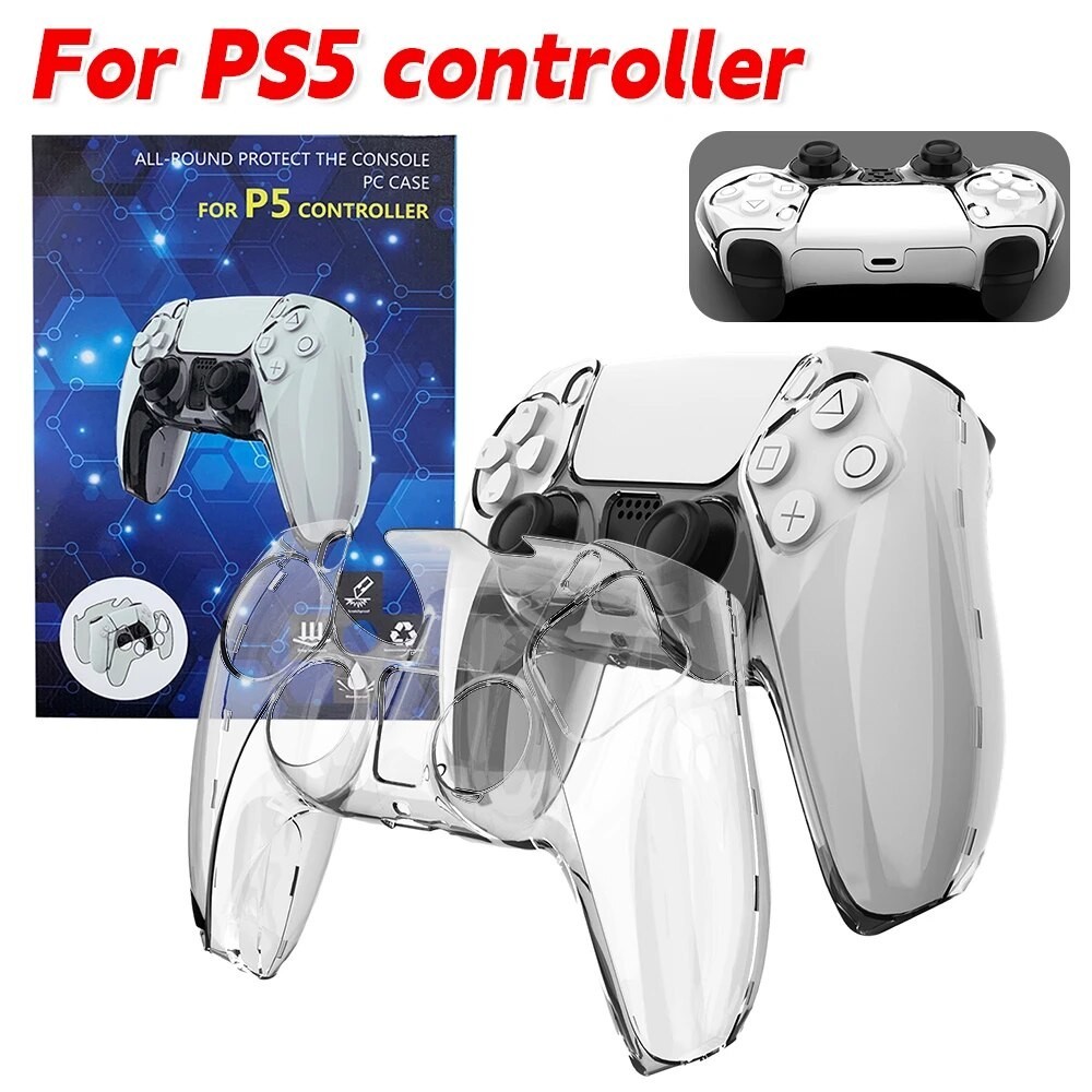 For PS5 DualSense Controller Clear PC Cover Ultra Slim Transparent ...