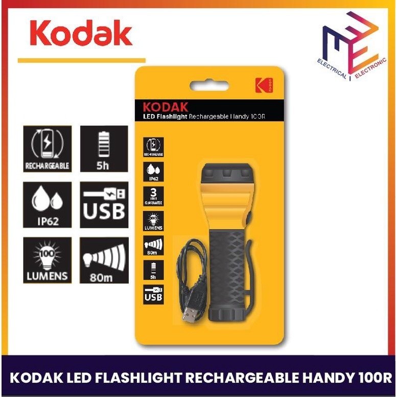 Kodak by Winland LED FLASHLIGHT RECHARGEABLE HANDY 100R | Shopee ...