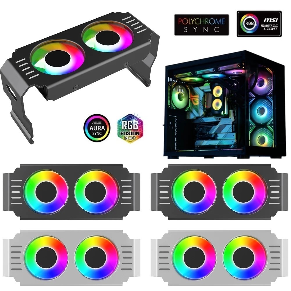 D50 Ram Argb Sync Heatsink Cooler Memory With Dual Pwm Cooling Fan 4pin Pwm5v 3pin Argb Pc 