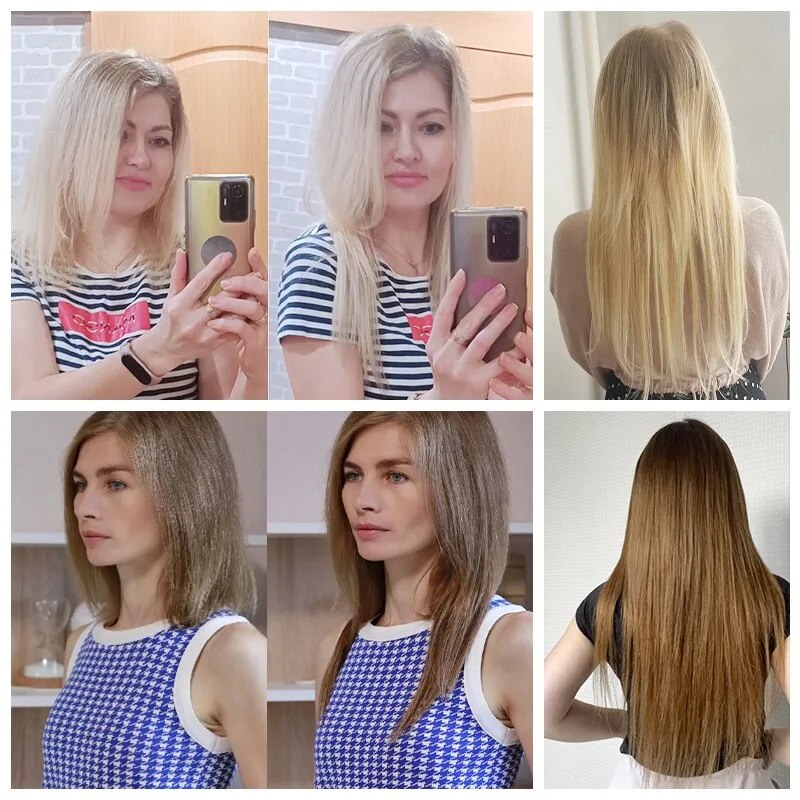 special offer In Clip Full Tic Hair Head Brown 12 ClipOn Extension Hair ...