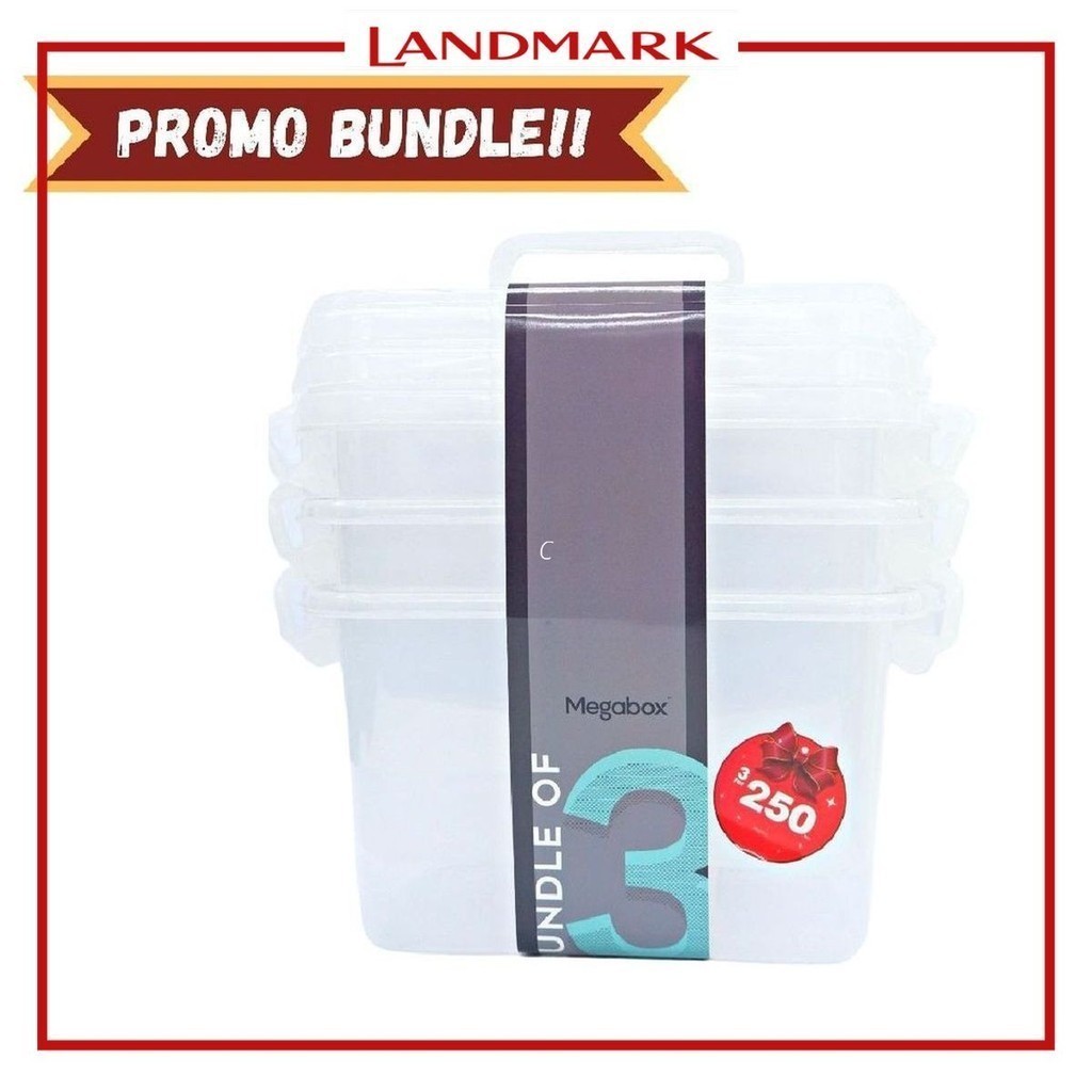 Megabox Carri-Mi Series Storage Box Set of 3 - Transparent Clear ...