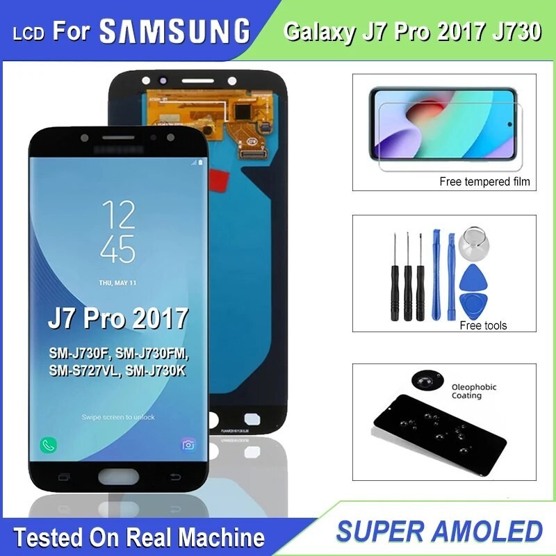5.5" Super AMOELD Display For Samsung Galaxy J7 Pro 2017 J730 J730F LCD Touch Screen Digital ...