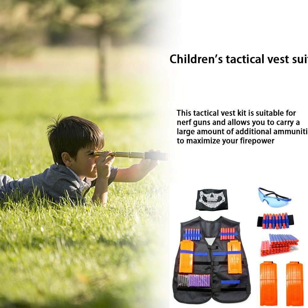 seckill Vest Kids Tactical Toys Game Children Black Darts Bullets ...