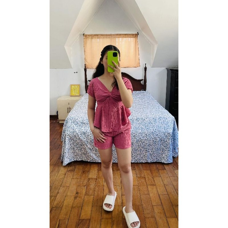 TWIST IN FRONT TERNO SHORT FOR WOMEN | Shopee Philippines