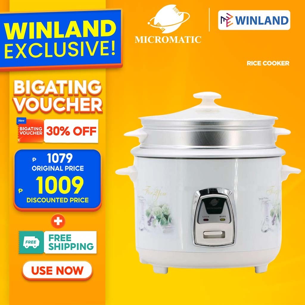 Micromatic by Winland Rice Cooker 1.8L 10 Cups of Rice with Steamer ...