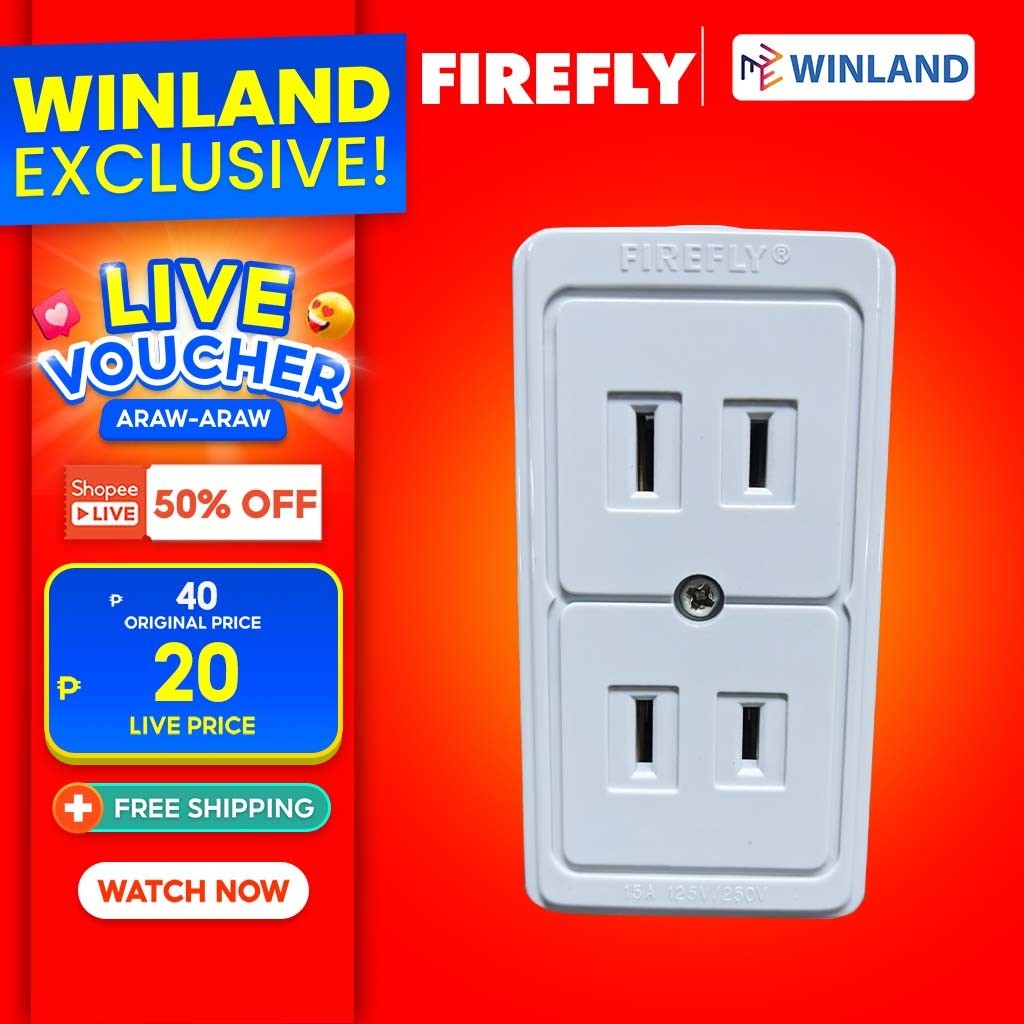 Firefly by Winland 2 Gang 2 Pin Convenience Outlet FEDOU202 | Shopee ...