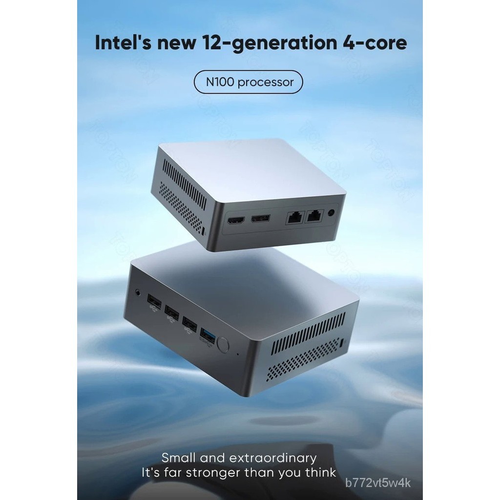 12th Gen Mini Computer Intel N100 Quad Core LPDDR5 8GB 4800Hz Windows 11 Dual RJ45 LAN HDMI2.0 ...