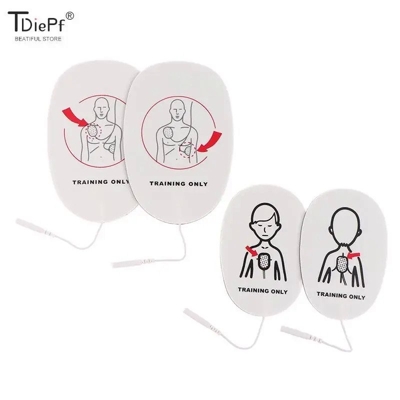 1Pair AED Training Pad Device Patches First Aid Training Replacement ...