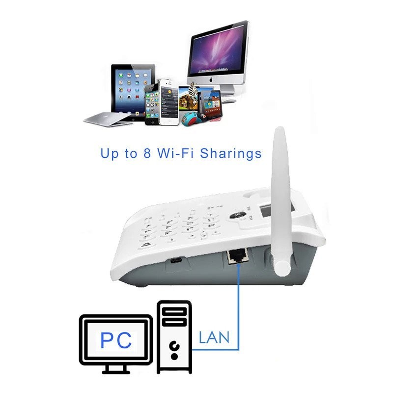 Wifi Router 2G/3G/4G LTE GSM Cordless Fixed Voice Call Desk Telephone ...