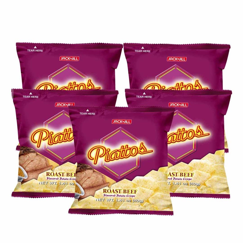 Piattos Roast Beef Flavored Potato Crisps 38g - 5 packs | Shopee ...