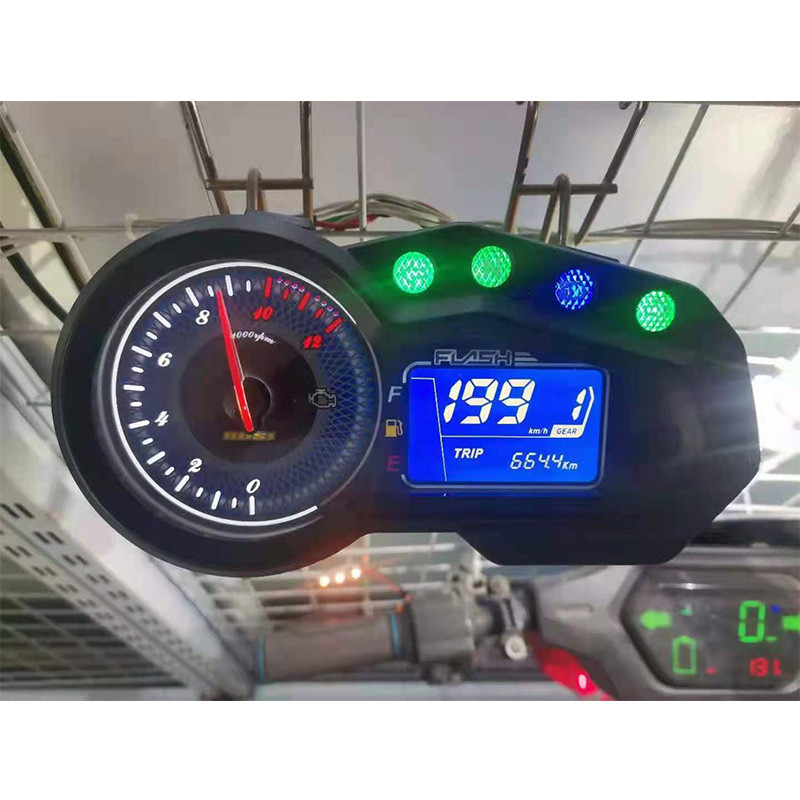 Motorcycle Multi Function Digital LED Instrument Meter RPM LED ...