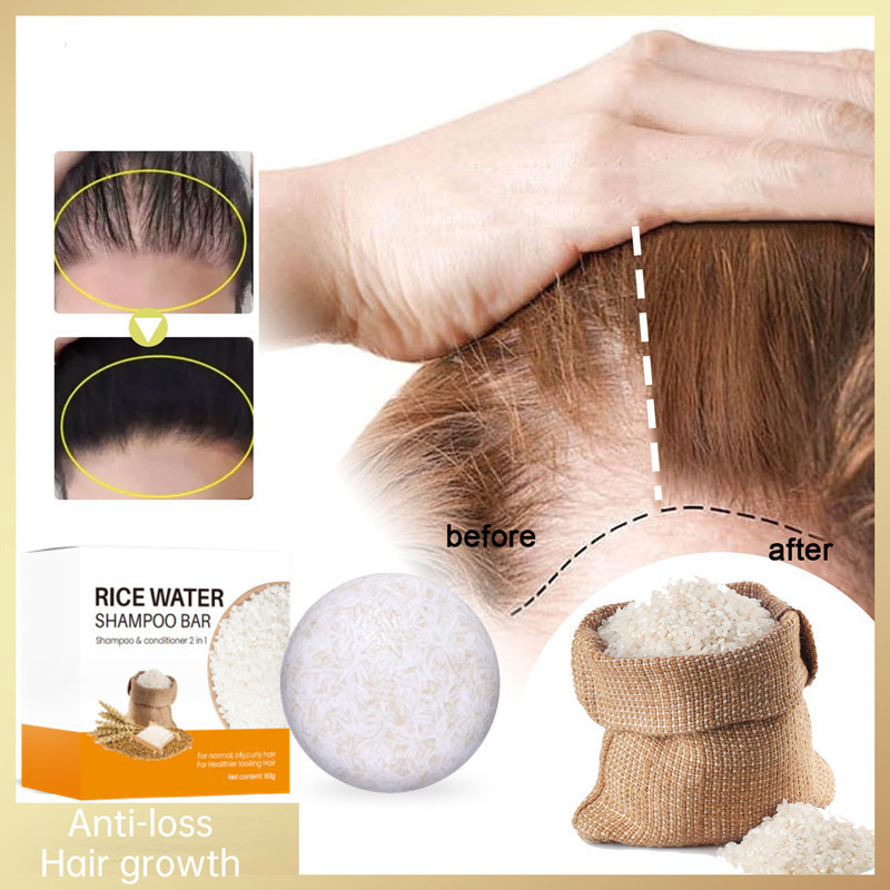 Rice Water Hair Growth Soap Hair Scalp Cleansing Shampoo Bar Anti-hair ...