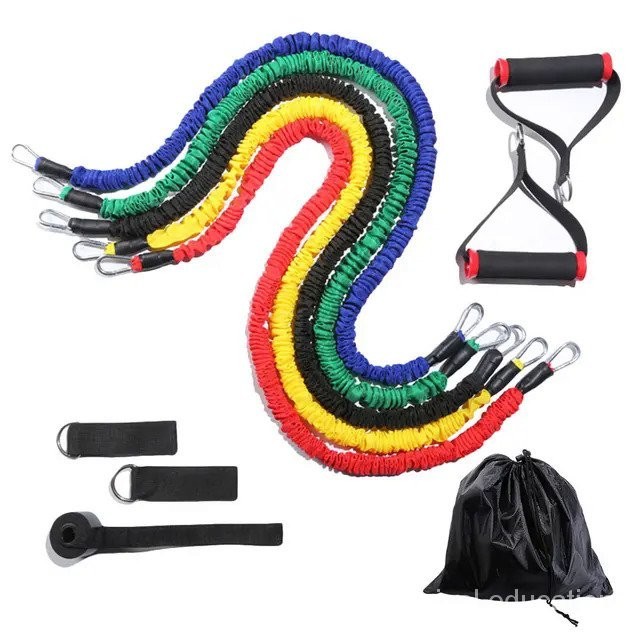 @100LB Fitness Elastic Pull Up Resistance Bands Workout Set Exercise ...