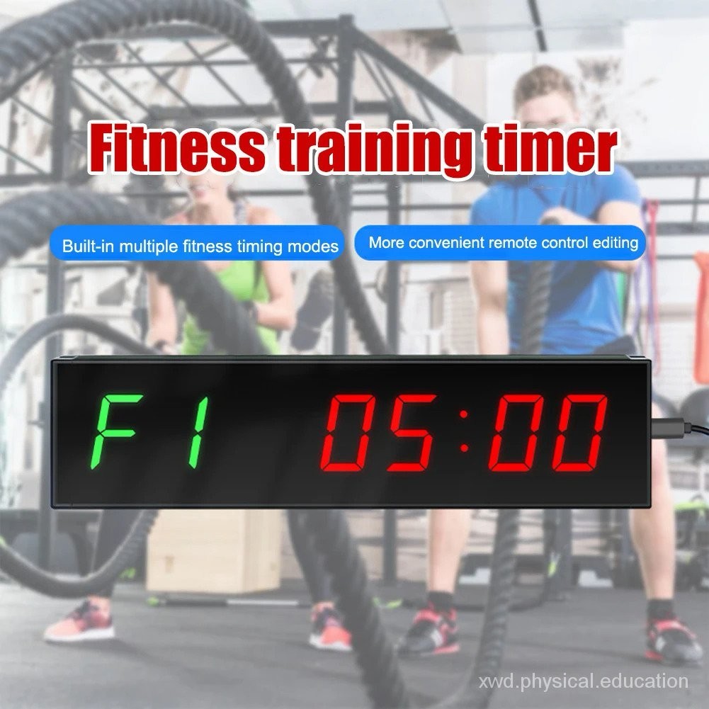 Metal Gym Timer Digital Countdown Clock Stopwatch With Remote Led