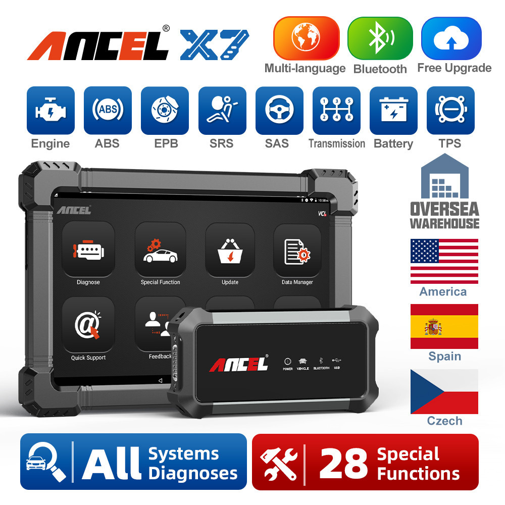 ☈ANCEL X7 OBD II Professional Diagnostic Automotive Full System Scaner ...