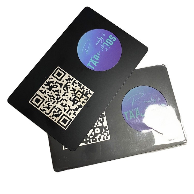 Laser Qr Code Black Metal Business Tap Cards Nfc Visit Card For Loyalty ...
