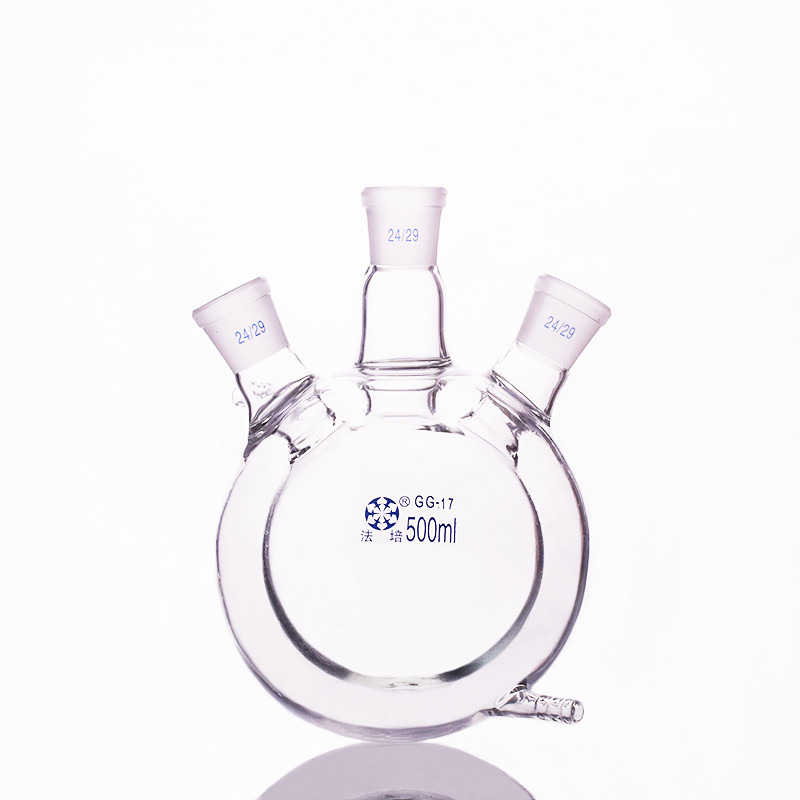 ♡Double-deck spherical three-necked round bottom flask,Capacity 500ml ...