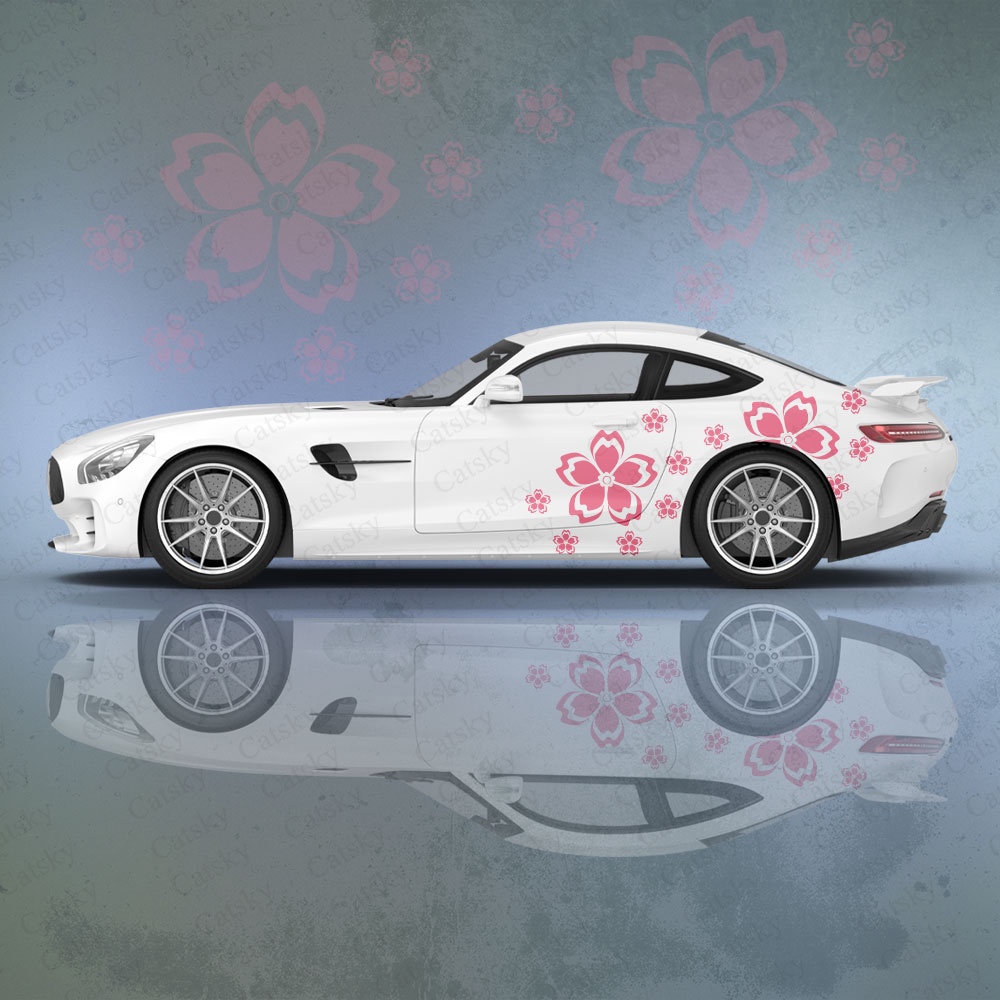 Colorful Floral Pattern Car Wrap Protect Stickers Car Decal Creative ...
